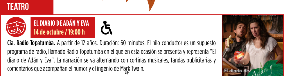 Teatro: El diario de Adán y Eva - Vallecas Viva